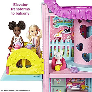 Barbie Dollhouse, Chelsea Playhouse with Transforming Areas & 20+ Pieces, Includes 2 Pets, Pool, Furniture & Accessories