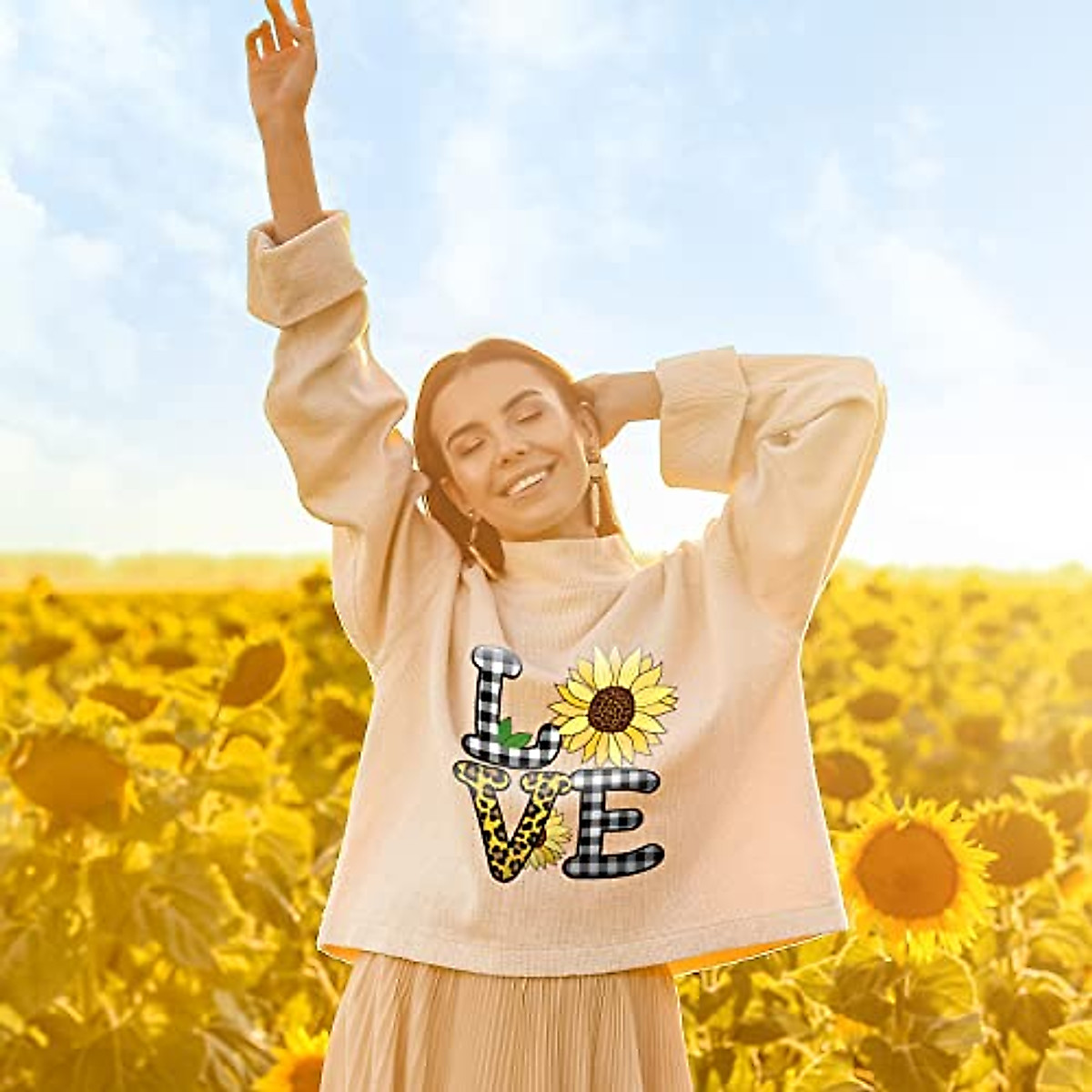 48 Pcs Iron on Decals for Clothing Heat Transfer Stickers Iron on Decals Washable Iron on Patches for T Shirt Bag Hat Pillow DIY Craft Decorations (Sunflower Style)