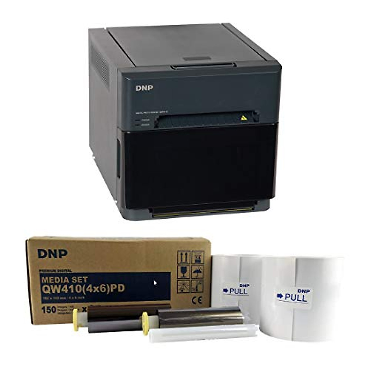 DNP QW410 4.5-inch Dye-Sublimation Professional Photo Printer Essential Bundle with 4x6-inch Digital Media, 2 Rolls (300 Total Prints)