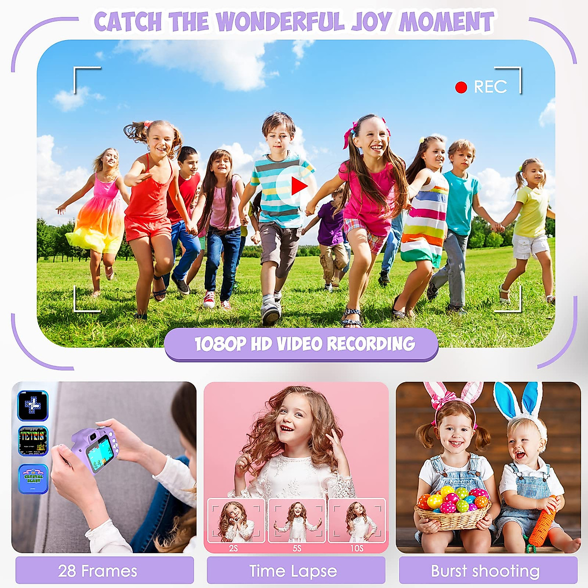 Upgrade Kids Selfie Camera for Boys,Girls Christmas Birthday Festival Gift for Kids,Digital Camera for Toddlers Toys for 3 4 5 6 7 8 9 10 11 12 Year Old