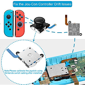 4-Pack 3D Replacement Gamepad Joystick Analog Thumb Stick with 4 Covers 4 Screws for Nintendo Switch Joy Con Controller Accessories