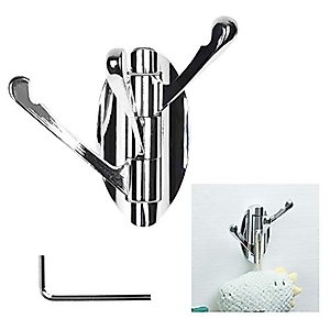 Kare & Kind 1x Stainless Steel Swivel Hook - Foldable, Solid Wall Mount Coat Jacket Holder - Three Swing Arms - for Hanging Wet and Dry Clothes, Towels - Install in Kitchen, Bedroom, Bathroom, Garage