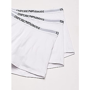 Emporio Armani Men's Cotton Boxer Briefs, White, Medium
