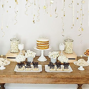 30 PCS Vintage 1973 Cupcake Toppers Glitter Fifty Awesome Since 1973 Happy 50th Birthday Cupcake Picks 50 Fabulous Cake Decorations for Cheers to 50th Birthday Anniversary Party Supplies Black