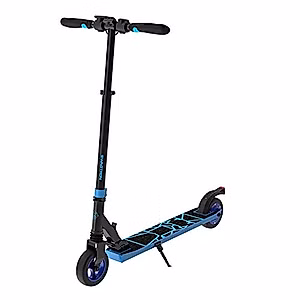 Swagtron SG-8 Swagger 8 Lightweight Folding Electric Scooter for Kids & Teens with Kick-to-Start, Cruise Control, Adjustable Stem, Suspension, Quiet Motor (IPX4), Blue