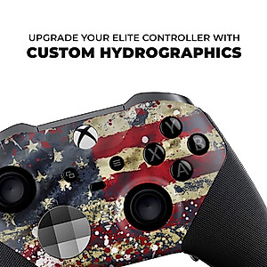 Tattered Flag X-box Elite Controller Series 2 Limited Edition by DreamController. Custom Elite Series 2 Controller for X-box One/Series X/S. with Advanced Hydro-Dip Paint Technology (Not Just a Skin)