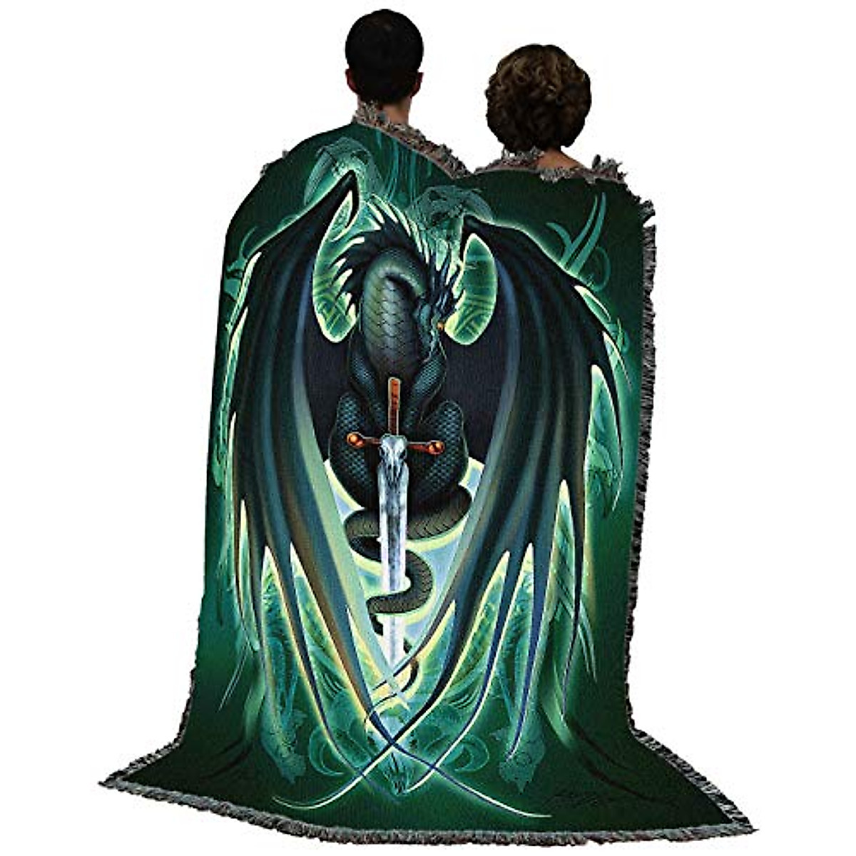 Pure Country Weavers Skull Blade Blanket by Ruth Thompson - Gift Dragon Fantasy Tapestry Throw Woven from Cotton - Made in The USA (72x54)