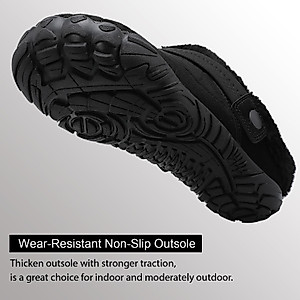 Besroad Soft Plush Lightweight House Fuzzy Slides Slippers for Women Fur Home Outdoor Shoes New All Black 7.5 Women/6 Men
