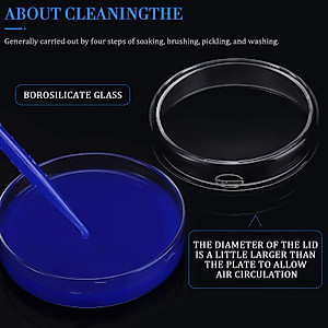 Weewooday 10 Pieces Glass Petri Dishes with Lids High Borosilicate Glass Tissue Culture Plate Lab Petri Plates for Science Biology Project, Experiments (90 x 20 mm)