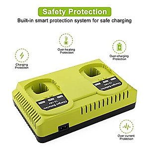 ANTRobut P117 Replacement Ryobi Charger 18v Dual Charger for Ryobi Battery Charger Dual Chemistry Li-ion & Ni-cad Ni-Mh 12V-18V for Ryobi One+ Plus Battery P100 P101 P102 P103 P105 P107 P108 1400670