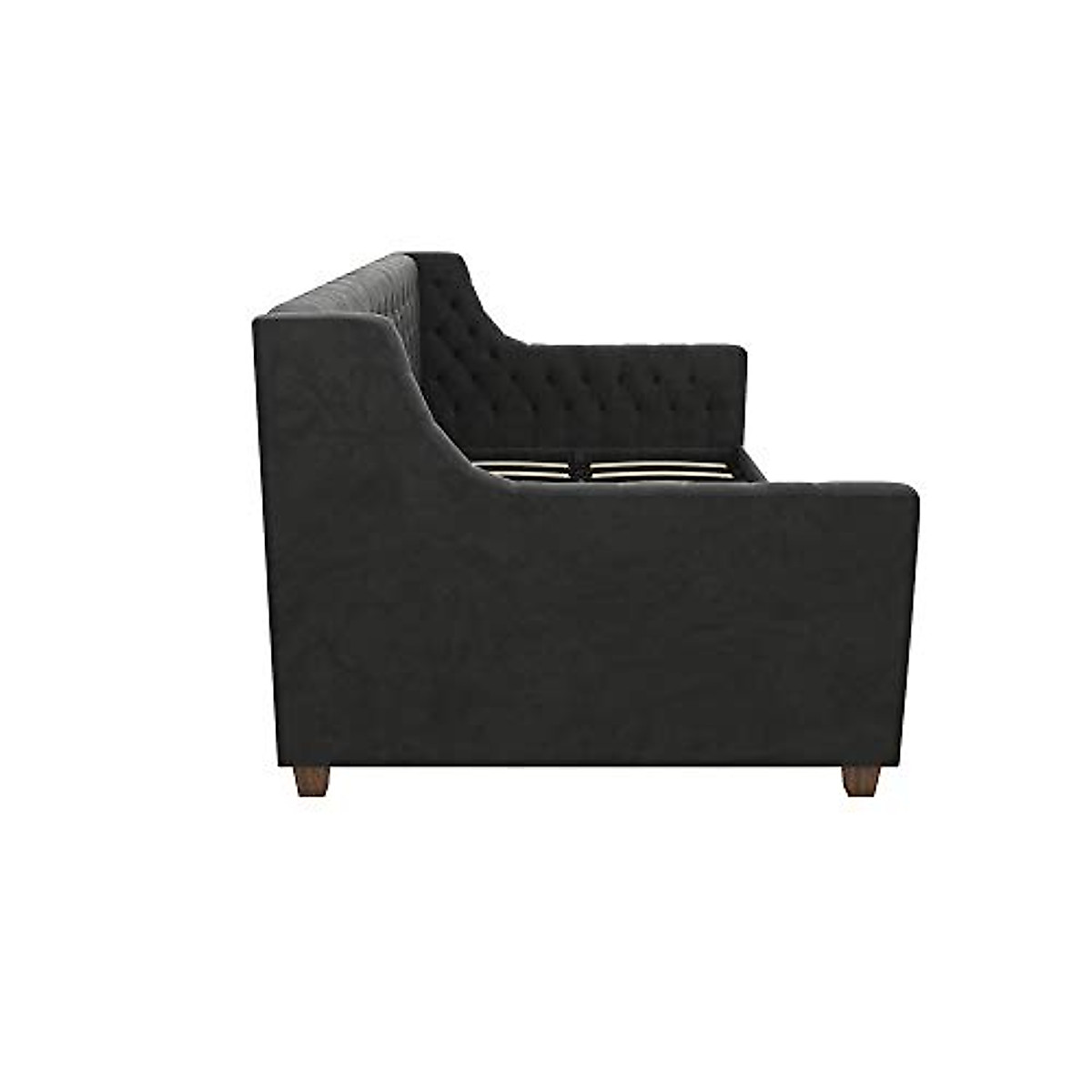 DHP Jordyn Diamond Tufted Upholstered Daybed/ Sofa Bed, Twin Size Frame, Gray Velvet