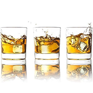 Amerigo Crystal Whiskey Glass Set of 4 in Luxury Gift Box - Heavy Base Old Fashioned Whiskey Glasses 12oz for Scotch - Whisky Gift for Men - Bourbon Glass Tumblers - Fathers Day Gift - Home Bar Set