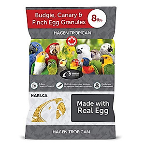 HARI Tropican Bird Food for Finches, Budgies, And Canaries, Hagen Parrot Food with Egg Granules, 8 lb Bag
