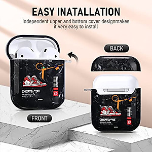 EJMM for Airpods 2nd Generation Case, Special Desinge Hot Off Sport Patten Airpods Case Cover Compatible Airpods 1st and 2nd Generation for Men Women,Black Shell Red Shoes