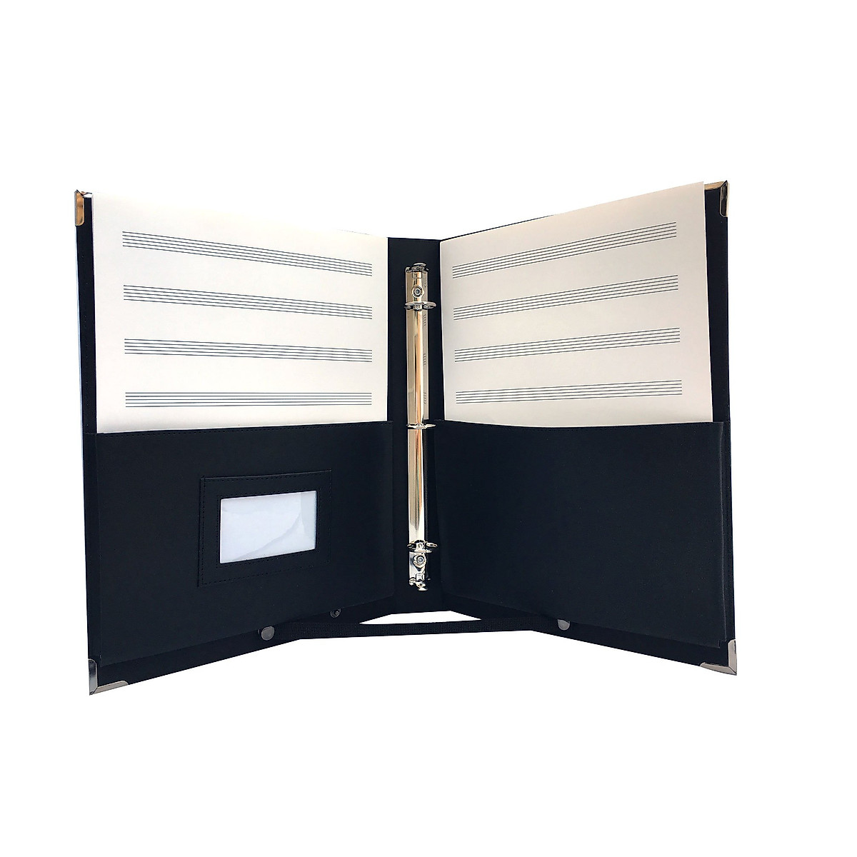 MSP Large Music Sheet Piano Folder 10" x 13.5" with Handle and 3 Rings Binder Large (220-Black) (Music Folder with Handle & Strap)