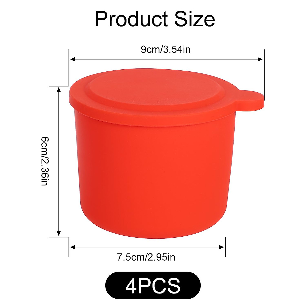 4pcs Ice Mold for Kitchenaid with Lids, Reusable Silicone Ice Making Machine Accessories Compatible with Kitchenaid Ice Shaver (Red)