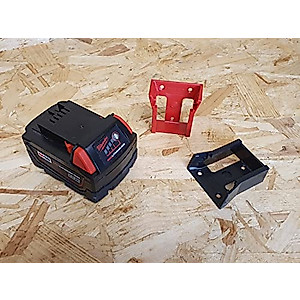 StealthMounts Milwaukee Battery Holders M18 | Milwaukee M18 Battery Mounts for Milwaukee Power Tools | 6 Pack | Red Milwaukee M18 Battery Organizers