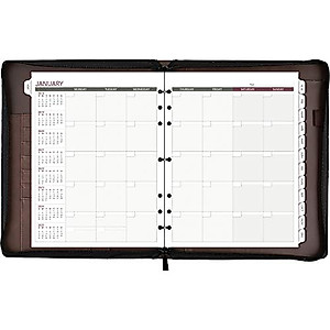AT-A-GLANCE Day Runner Undated Harrison Leather Day Planner, 8-1/2-x-11-inch (307-0304), Brown