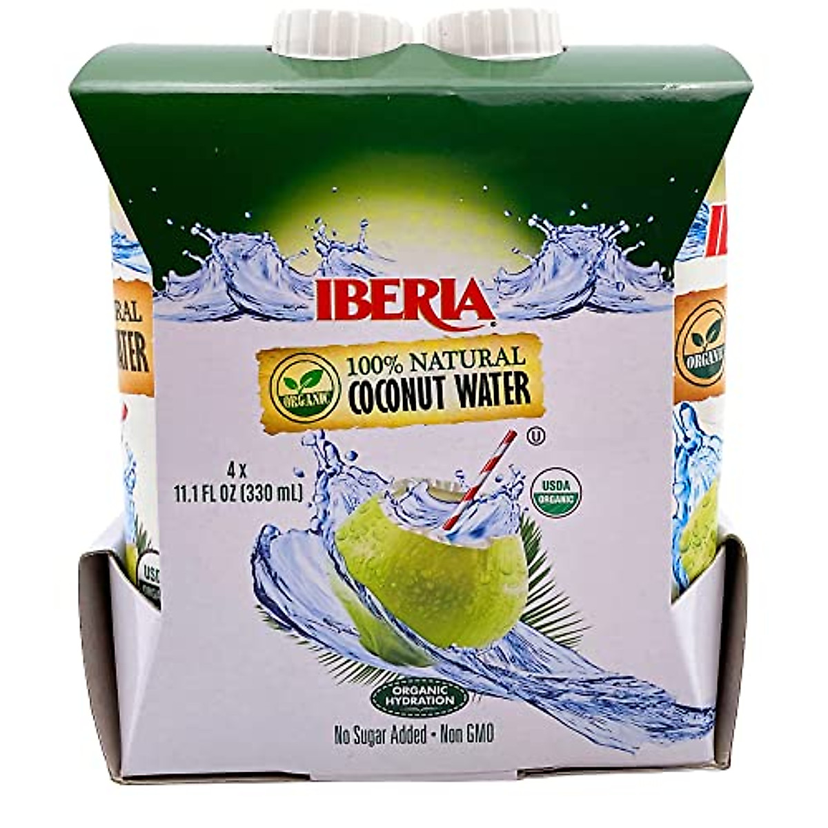 Iberia 100% Pure Organic Coconut Water, 11.1 fl. oz. (Pack of 24)