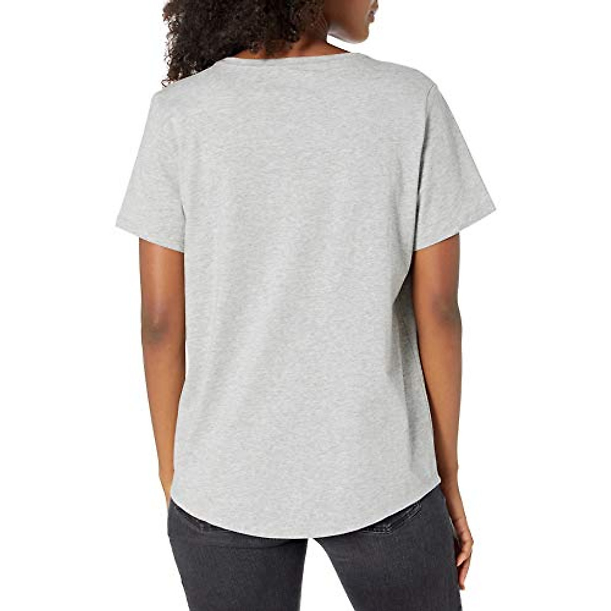 Amazon Essentials Women's Classic-Fit 100% Cotton Short-Sleeve Crewneck T-Shirt (Available in Plus Size), Pack of 2, Charcoal Heather/Light Grey Heather, Small