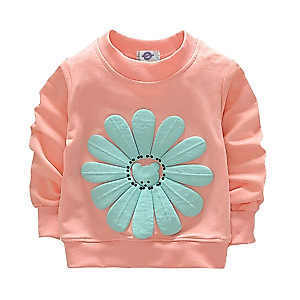 oddler Baby Girls Sunflower Clothes Set Long Sleeve Top and Pants 2pcs Outfits Fall Clothes (Age(4T), Pink)