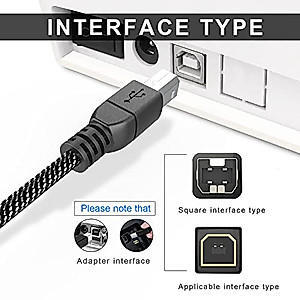 MOSWAG USB Printer Cable 5FT/1.5Meter Scanner Cable USB Printer Cord Type A to Type B Durable USB 2.0 Scanner Cord High Speed for HP,Canon,Dell,Epson,Lexmark,Xerox,Brother,Samsung and More