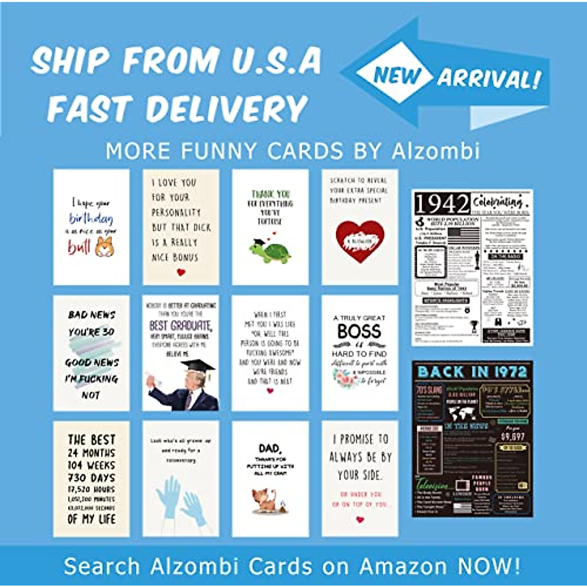 Alzombi 2nd Anniversary Card, Sweet Second Anniversary Card for Him or Her, The Best 2 Years of My Life