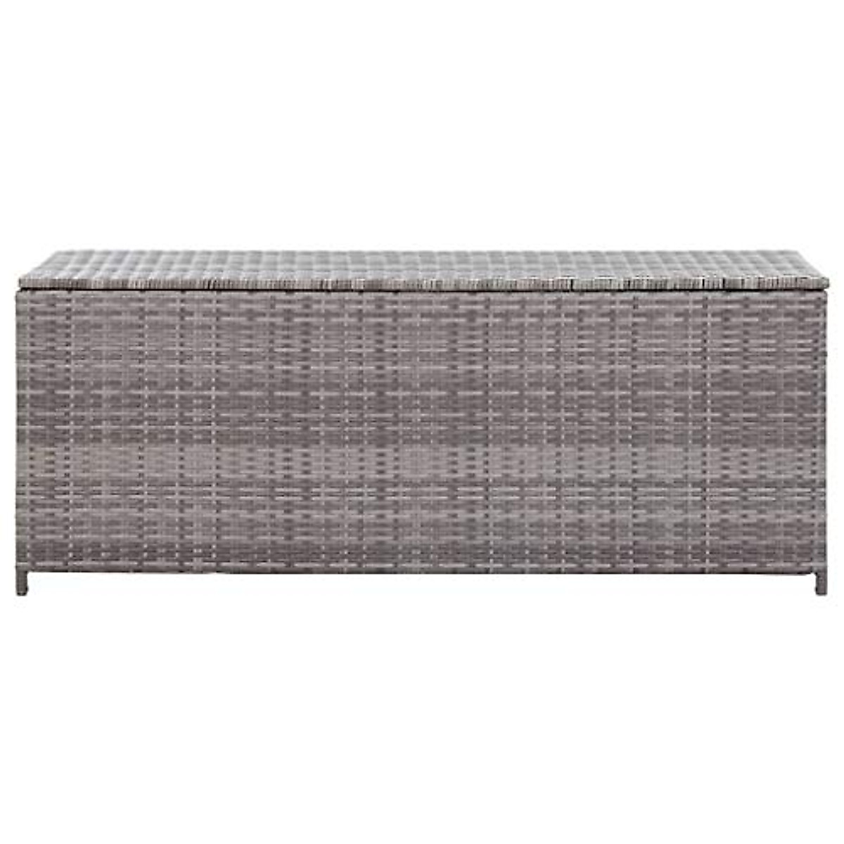 Extra Large Outdoor Storage Box Waterproof, Poly Rattan Deck Box for Patio Garden Furniture, Outdoor Cushion Storage, Pool Accessories and Toys,Gray 59.1"x19.7"x23.6"