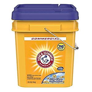 Arm & Hammer 33200-01001 Powder Laundry Detergent, Crisp Clean, 18lb Pail and Bounty Quick Size Paper Towels, White, 8 Family Rolls = 20 Regular Rolls (Packaging May Vary)