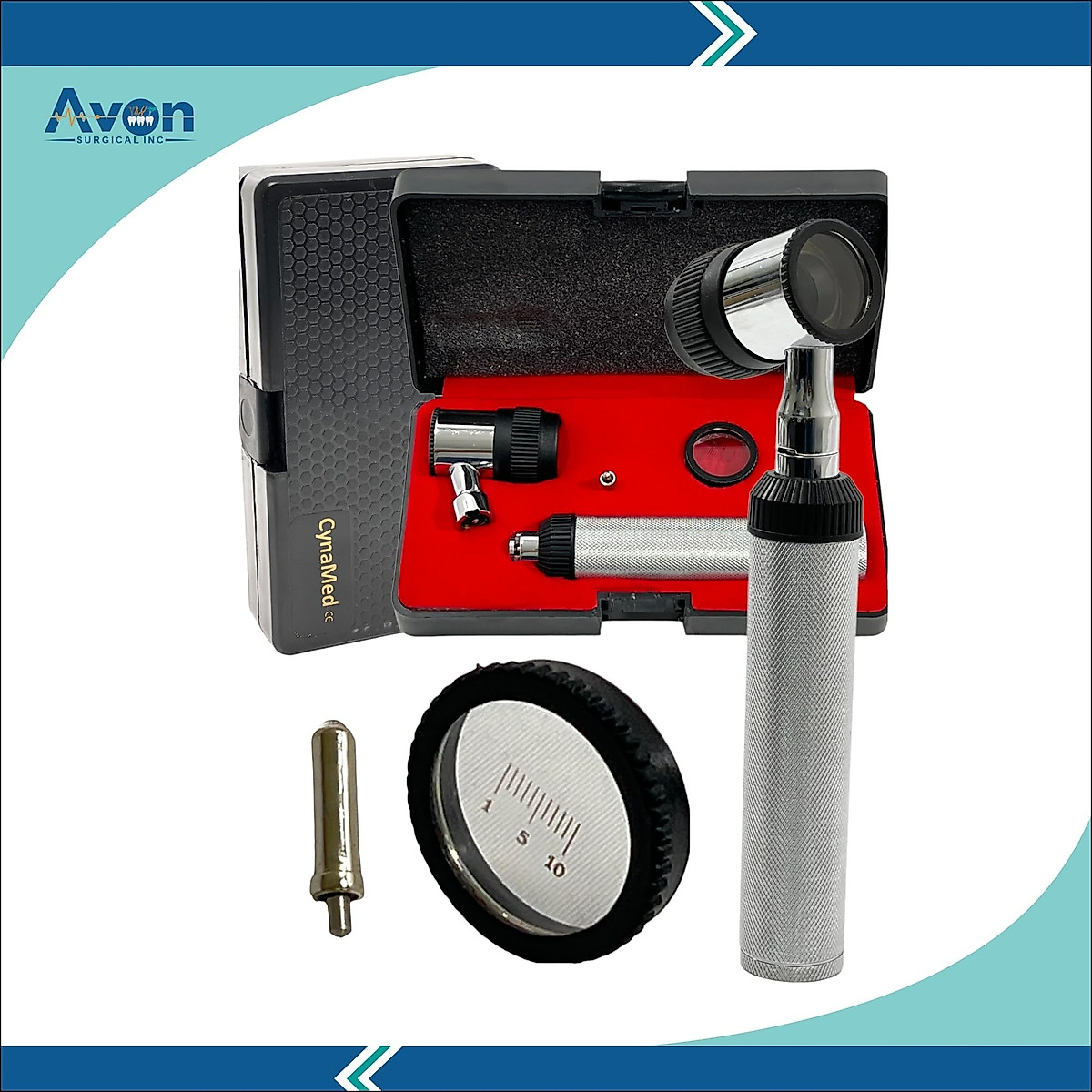 Skin Diagnostics Magnification Dermascope with Handle, Head, Bulb, 10x Magnification Lens, and Storage Case - Dermatology and Skin Care Set