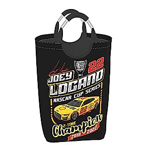 Joey Logano 22 Large Laundry Basket Laundry Hamper Bag Washing Bin Clothes Bag Collapsible Tall with Handles Waterproof Bathroom College Essentials Storage for College Dorm, Family
