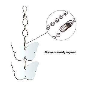 EACILLES Keep Birds Away Mirror Disc, Hanging Reflectors to Scare Birds Away from Your House and Garden, 16 Butterfly Discs