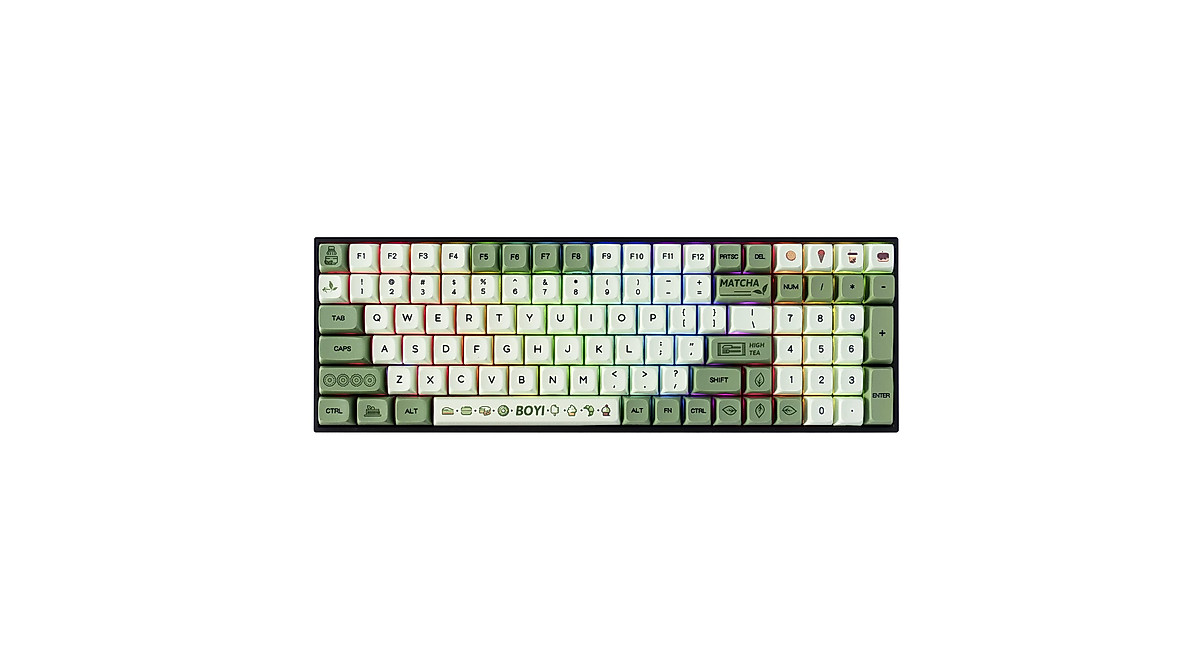 BOYI TK96 RGB Hot Swappable Wireless Matcha Keyboard