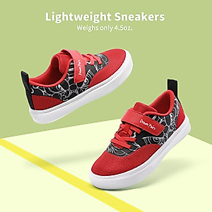 DREAM PAIRS Boys Girls Shoes Casual Running Tennis Athletic Walking Sneakers for Toddler/Little Kids Black/Red Size 9 Toddler SDFS2214K