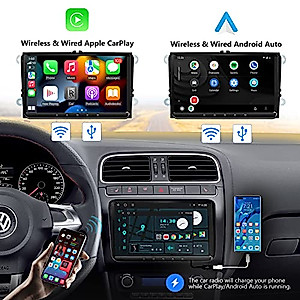 Eonon Apple CarPlay & Android Auto Car Stereo Receiver, Android 10.0 Car Stereo Ultra-Thin 3+32GB Car Radio, Compatible with Volkswagen/SEAT/Skoda, Bluetooth 5.0/4 Sets of UI, 9 Inch-Q53Pro