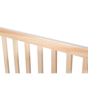 Foundations Serenity Compact Clearview Daycare Crib, Fixed Side, Durable Wood Construction, Adjustable Mattress Board, Clear End Panels. Includes 3” InfaPure Foam Mattress (Natural)