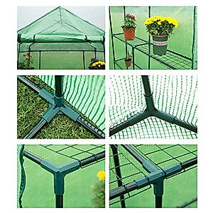 GOJOOASIS Walk in Portable Garden Greenhouse Mini Plants Shed Hot House with 3 Tiers
