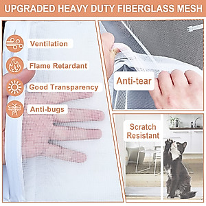 FIRGUNY Magnetic Screen Door Fits Door Size 36 x 80, Screen Size 38"x 81", Fiberglass Mesh Magnets for Doorway, Easy Install,White