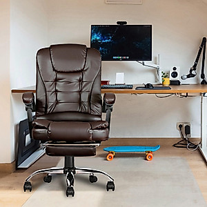 Adjustable Office Chair Swivel Ergonomic Executive Computer Task Desk Seat Chairs Ergonomic Office Chair Leather Executive Chair Computer Chair High Back Lumbar Support Wheels Swivel
