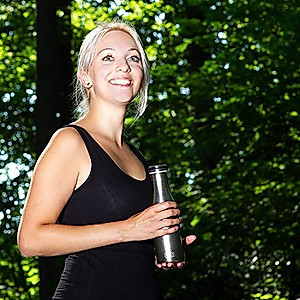 Lurch Germany Thermal Bottle for Hot and Cold Drinks Made of Double-Walled Stainless Steel (Sandblasted Stainless Steel, 11, oz. | 0.35l)