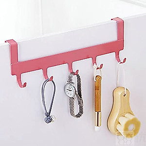 3pcs Punch Cabinet Free Hat Art Pink Wall Coat for Clothes Kitchen Bedroom Hooks Keys Rail Door Iron Storage Mounted Hanger Towel Organizer Hook Back Holders Rack