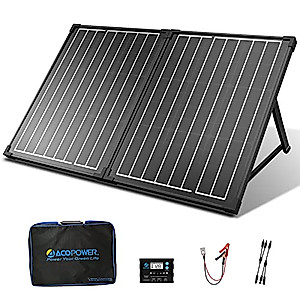 ACOPOWER 100W Portable Solar Panels,100 watt Foldable Solar Panel Suitcase,12 Volt Monocrystalline Solar Panel kit with Waterproof 20A Solar Controller for Camping,Power Supply and Emergency Backup
