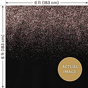 Rose Gold and Black Backdrop - Perfect Party Decoration for Birthday, Christmas, New Years, Bachelorette, Weddings, Graduation, Prom, Valentine's Day | Measures 6ft x 6ft