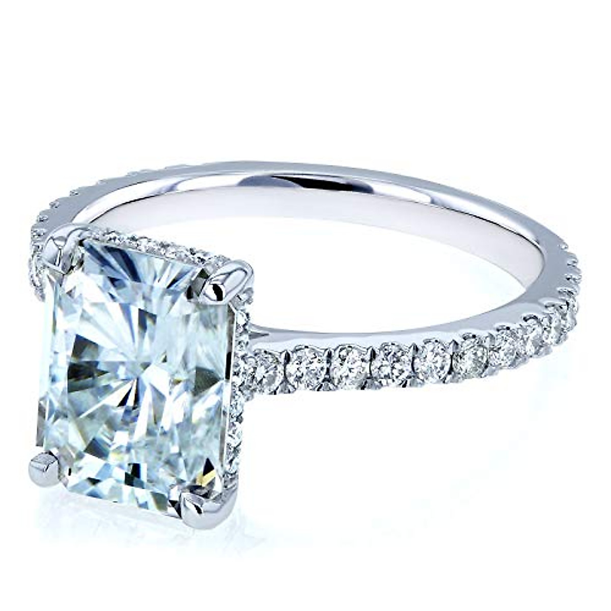 Kobelli Radiant-cut Moissanite Engagement Ring 3 1/10 CTW 14k White Gold (DEF/VS, GH/I), 6