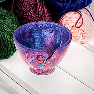 Ommi Handcrafted Resin Yarn Bowl, Knitting Resin Storage Bowl, Crochet Kit Organizer. (Purple)