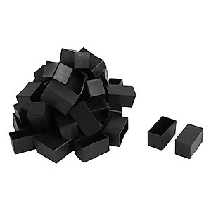 uxcell Rubber Furniture Table Chair Leg Rectangle Shape Foot Covers 40 x 20mm 40pcs Black