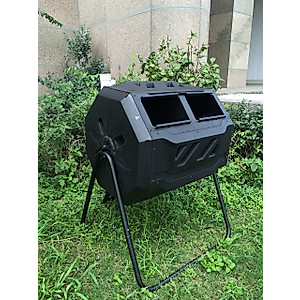 It's useful. Twin Chamber Rotating Compost Bin - Dual Chamber Rolling Compost Tumbler with Sliding Door and Solid Steel Frame