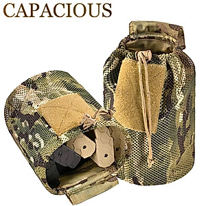 Molle Dump Pouch Belt Mount,SABADO Drawstring Bag Folding Tactical Pouches,Roll Up Mesh Dump Pouch Tool Pack for Carrier Vest Belt