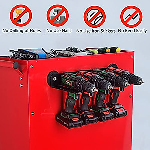 MUTUACTOR Power Drill Drivers Tool Holder,Magnetic Tool Holders,Garage Tool Storage Rack,Heavy Duty Floating Tool Shelf & Organizer,Stainless Steel Storage Organizer Holder,Perfect for Father’s Gift