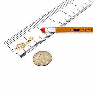 WJD Exclusives 14K Yellow Gold Simulated Diamond And Emerald Snake Charm Pendant